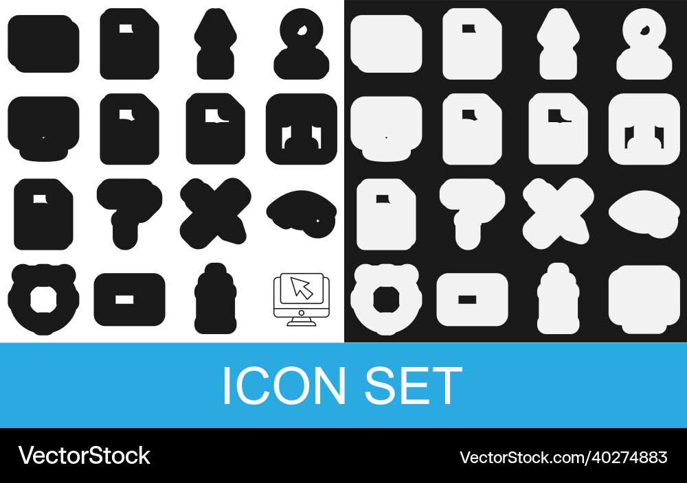 Set line computer monitor and cursor red eye Vector Image