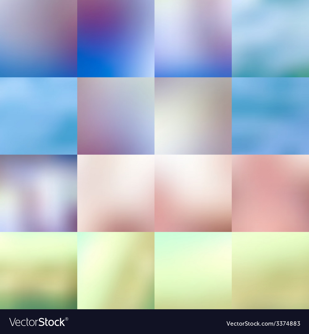 Set of abstract colorful blurred backgrounds Vector Image