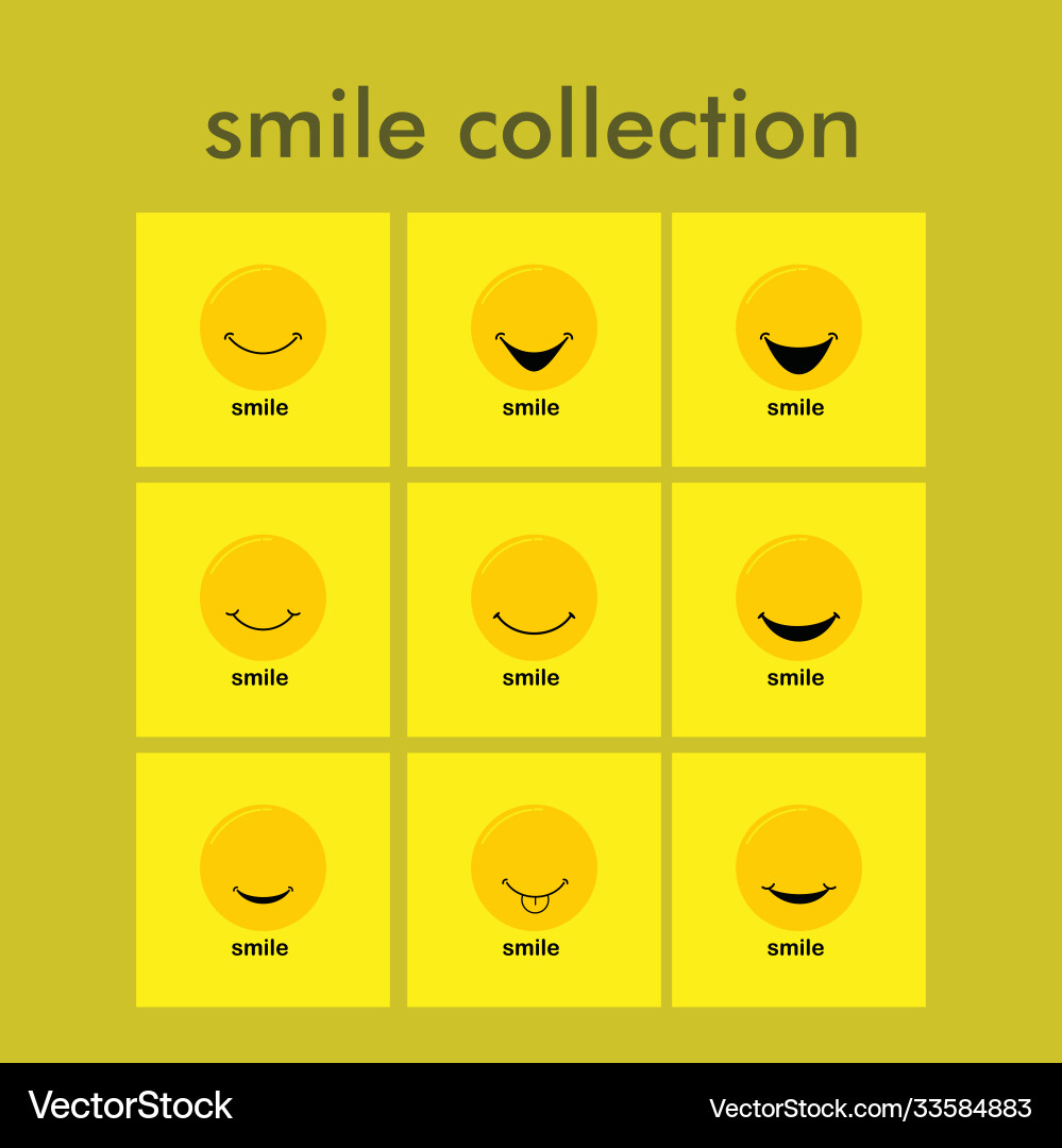 Smile collection template design Royalty Free Vector Image