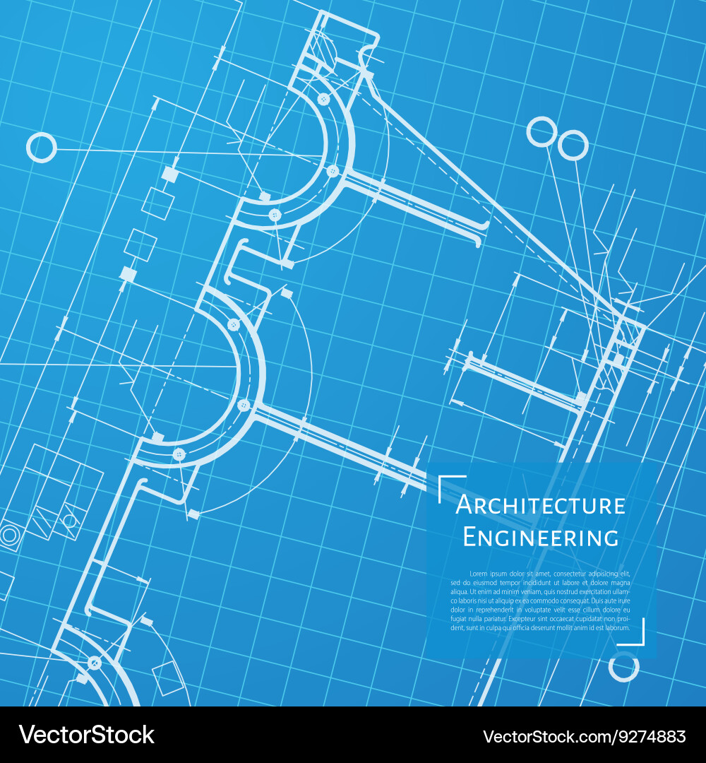 Technical blueprint of mechanism Royalty Free Vector Image