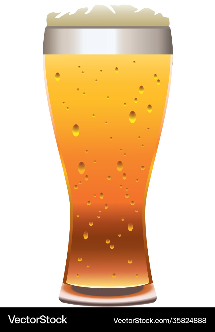Beer drink in glass cup icon Royalty Free Vector Image
