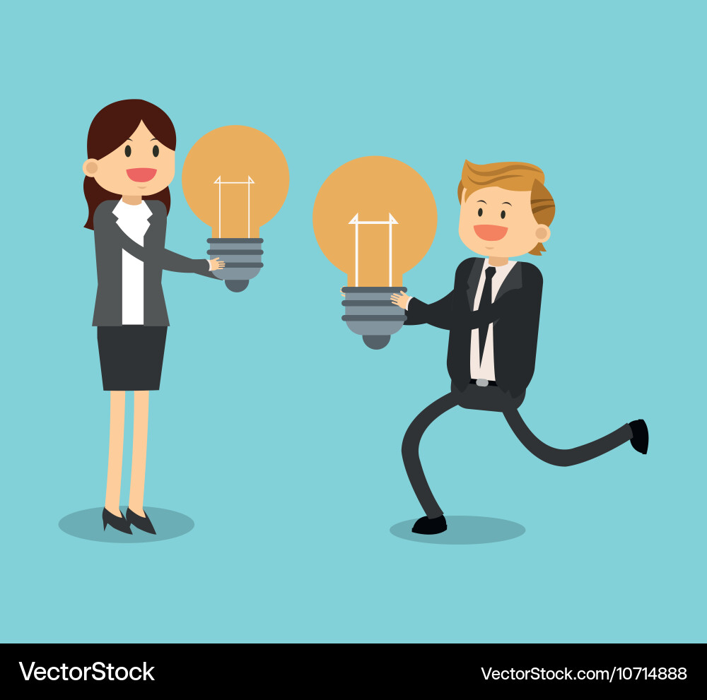 Businesspeople cartoon and solution design Vector Image