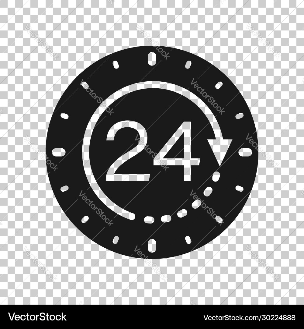 Clock icon in flat style watch on white isolated Vector Image