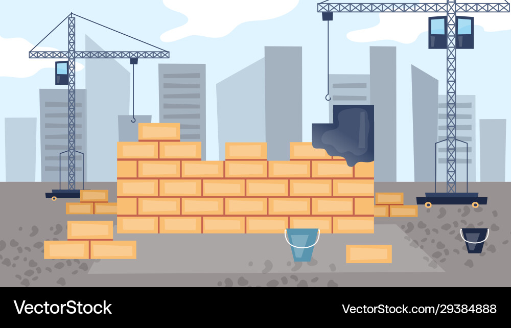 Construction concept process Royalty Free Vector Image
