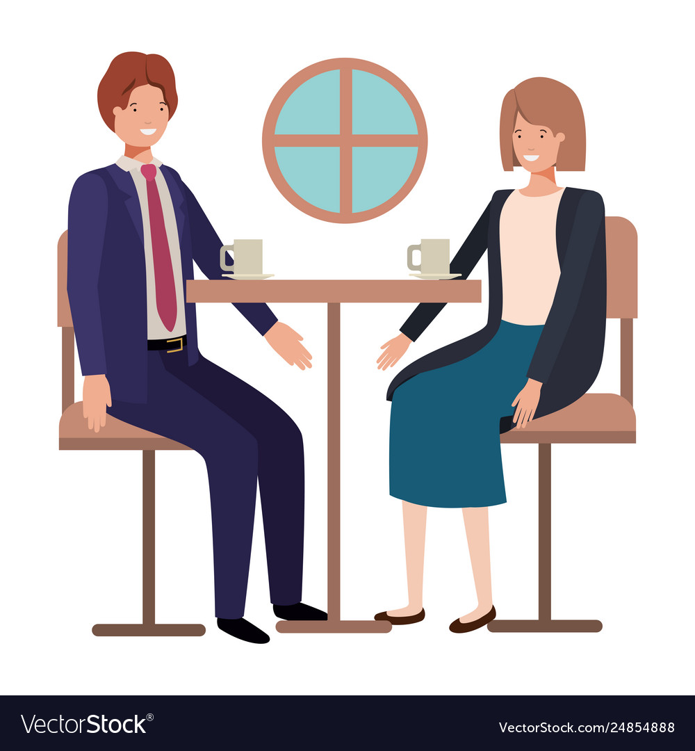 Couple Drinking Coffee In Living Room Royalty Free Vector