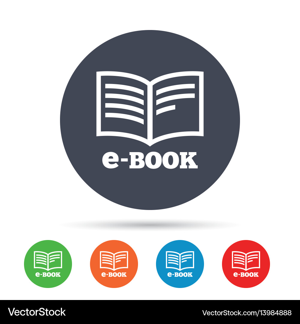 E-book sign icon electronic book symbol Royalty Free Vector