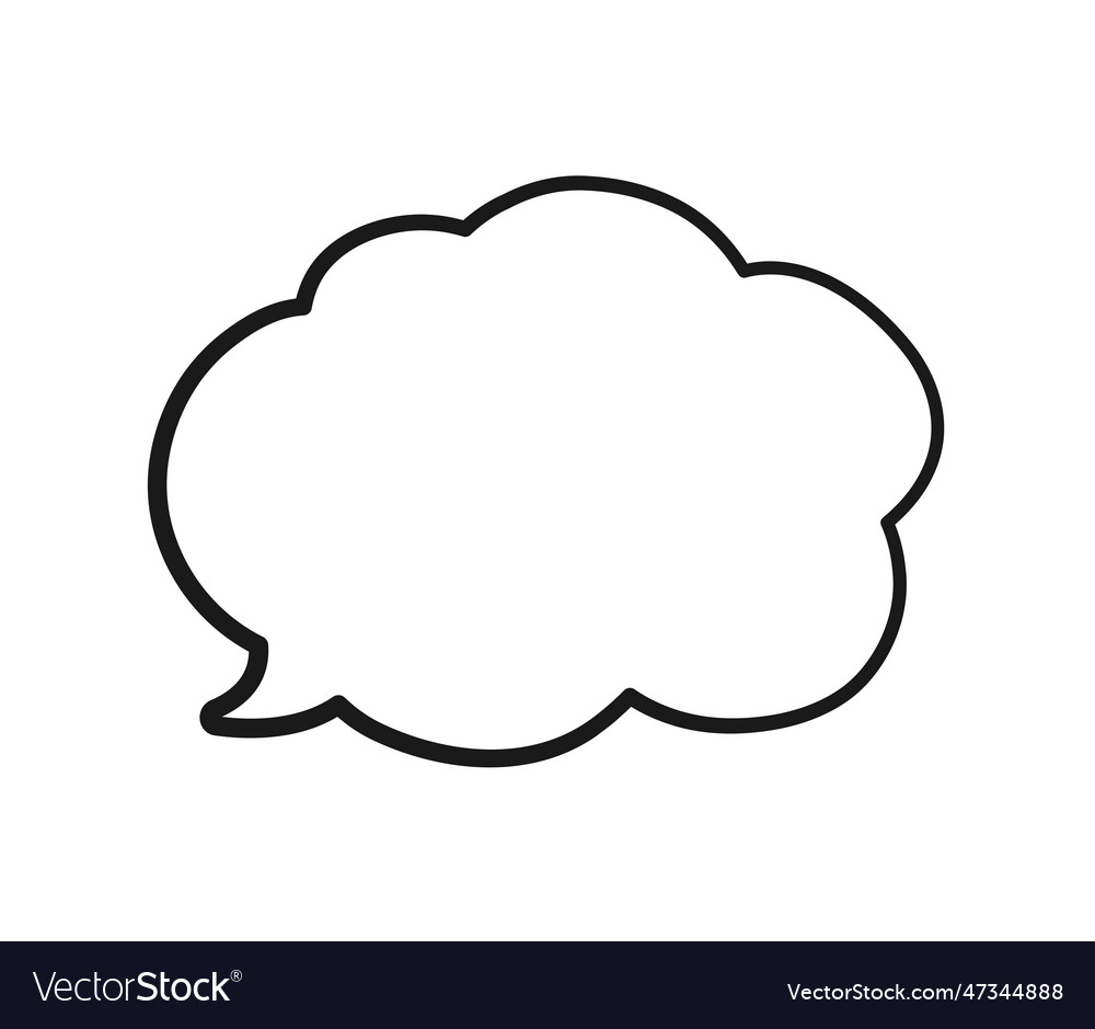 Empty speech bubble thought cloud text frame Vector Image
