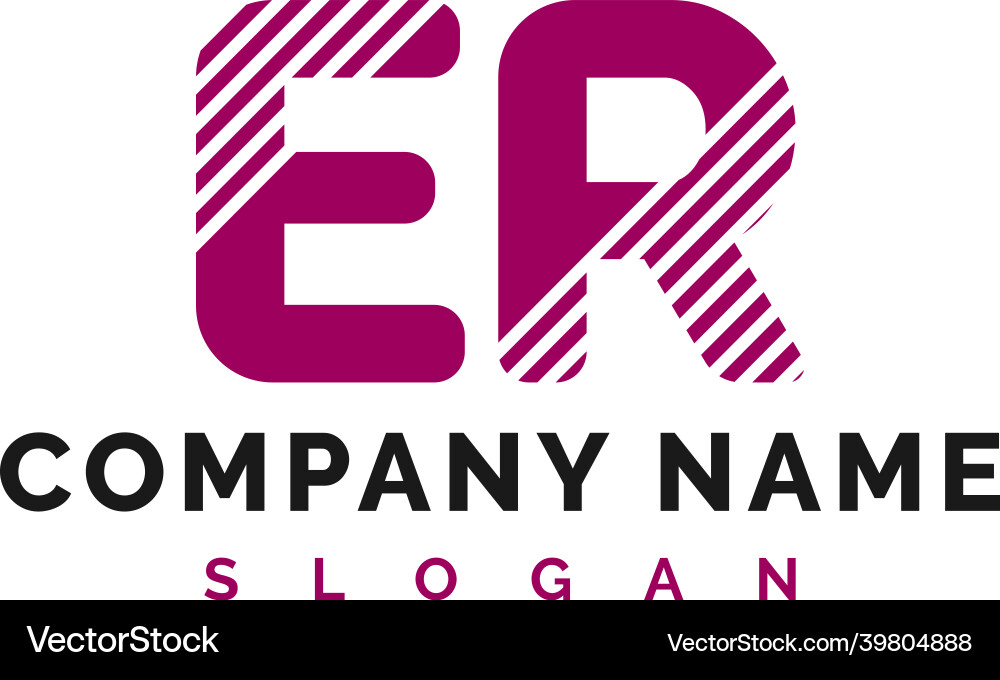 Er letter logo design letter logo Royalty Free Vector Image
