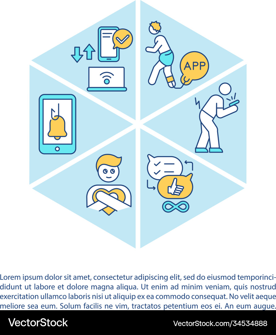 Gadget and smartphone addiction concept icon Vector Image