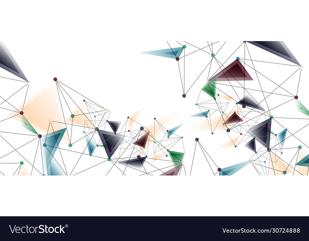 Line points connections triangular technology Vector Image