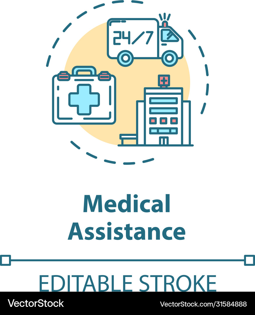 Medical assistance concept icon Royalty Free Vector Image