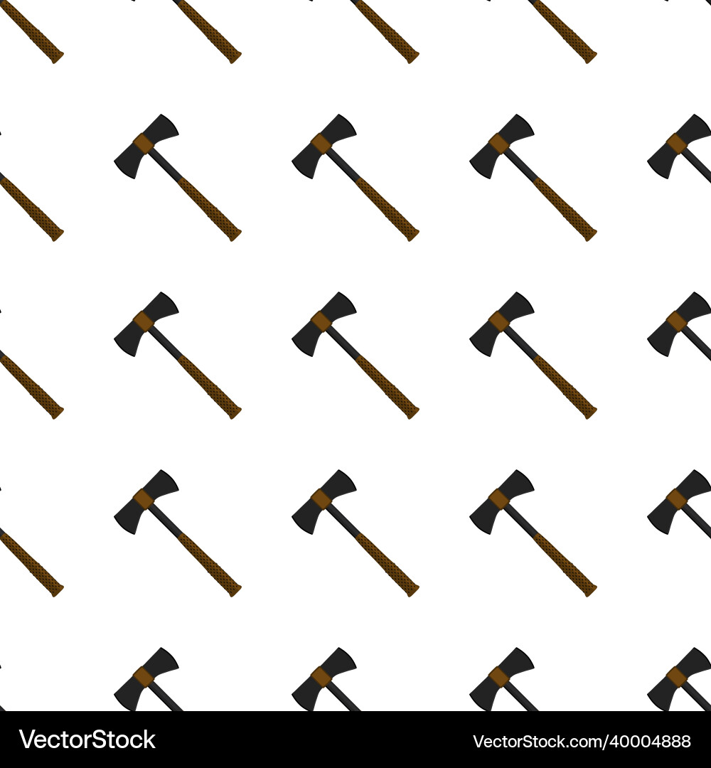 On theme pattern steel axes with wooden handle Vector Image