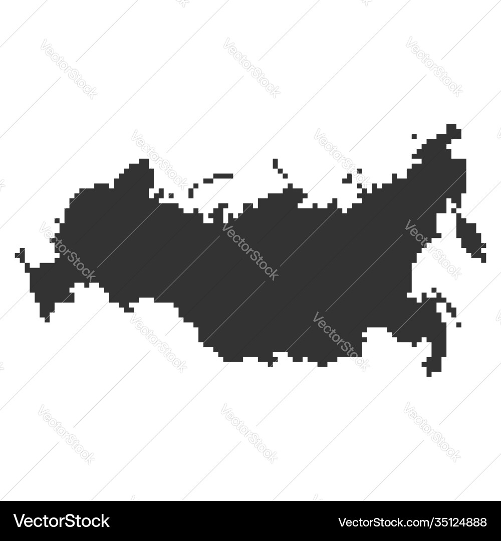 Pixel mosaic map russia kingdom halftone Vector Image