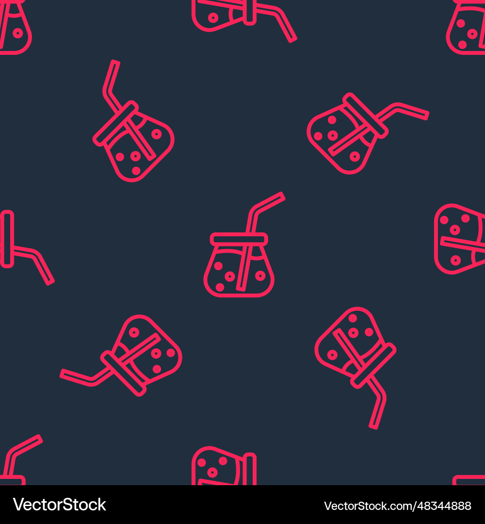 Red line fresh smoothie icon isolated seamless Vector Image