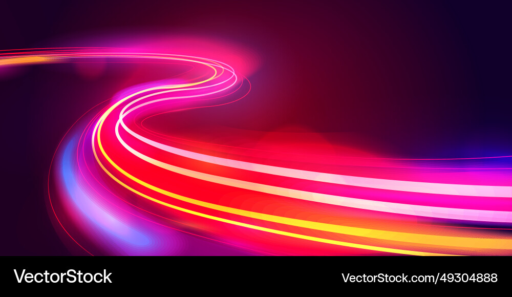 Red neon color speedway or highway Royalty Free Vector Image
