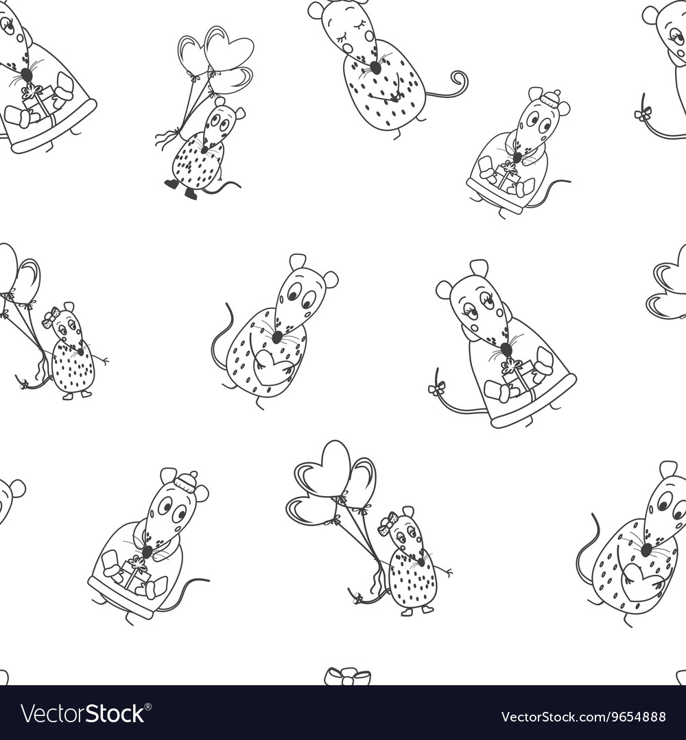 Seamless pattern with mice Royalty Free Vector Image