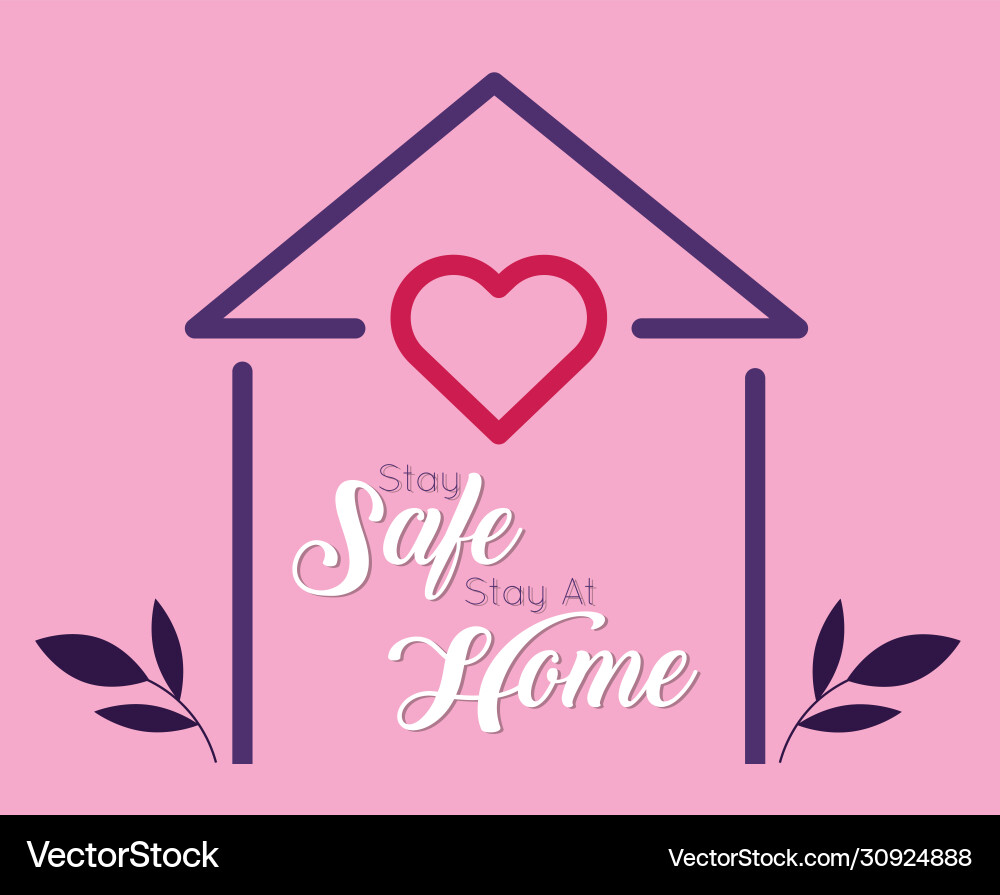 Stay at home message for covid19 Royalty Free Vector Image