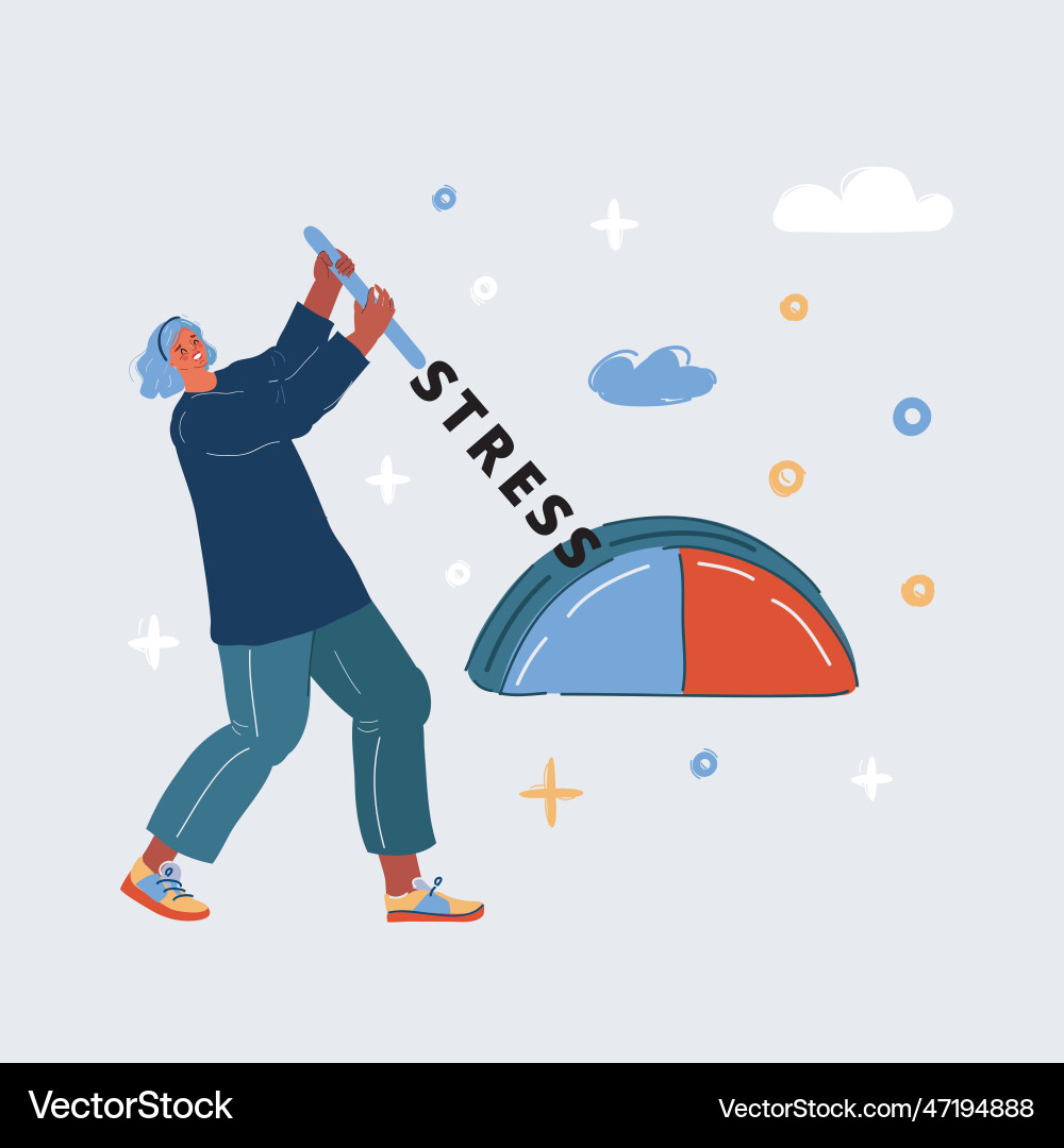 Woman reduces her stress Royalty Free Vector Image