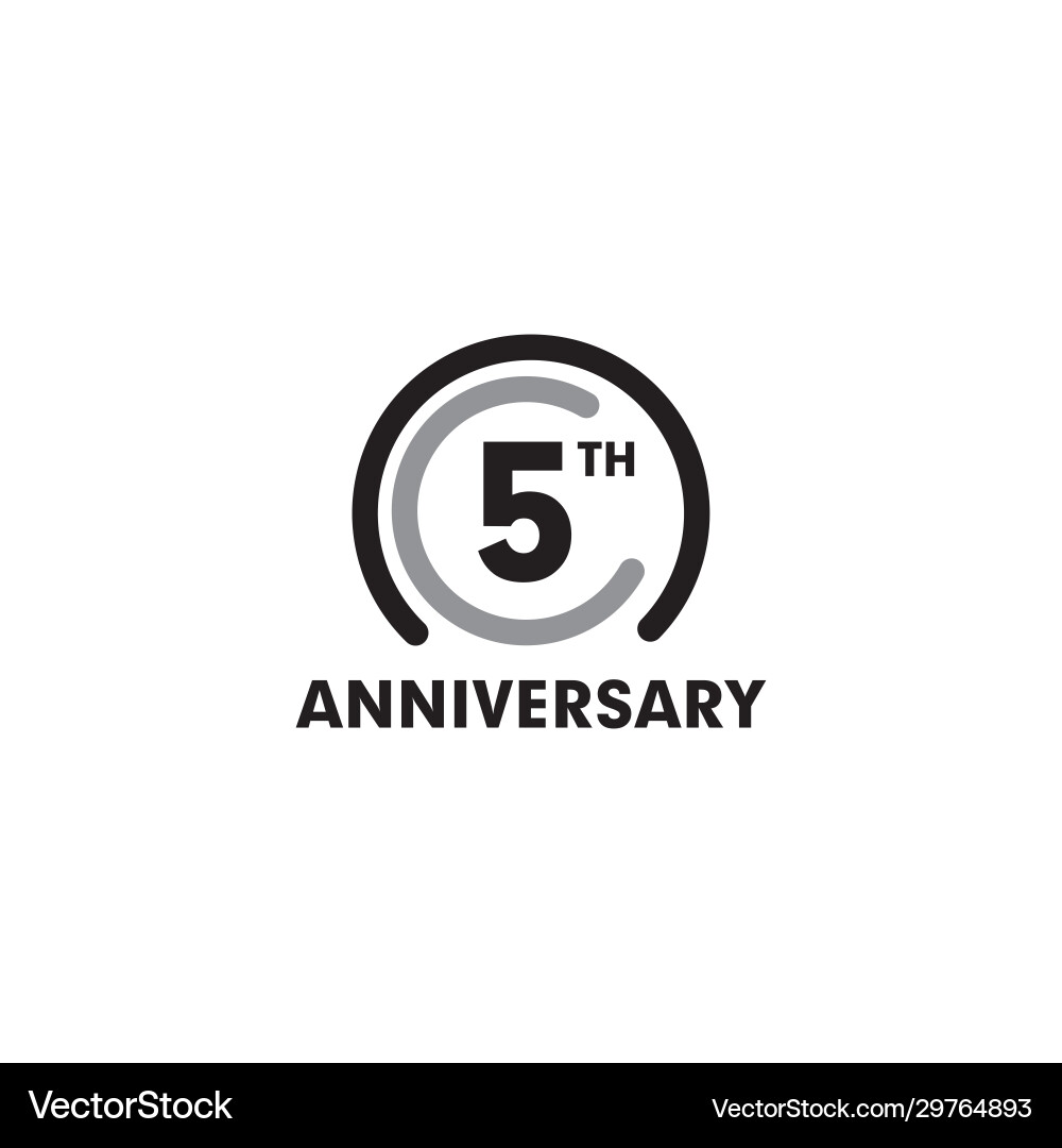 5th year celebrating anniversary emblem logo Vector Image