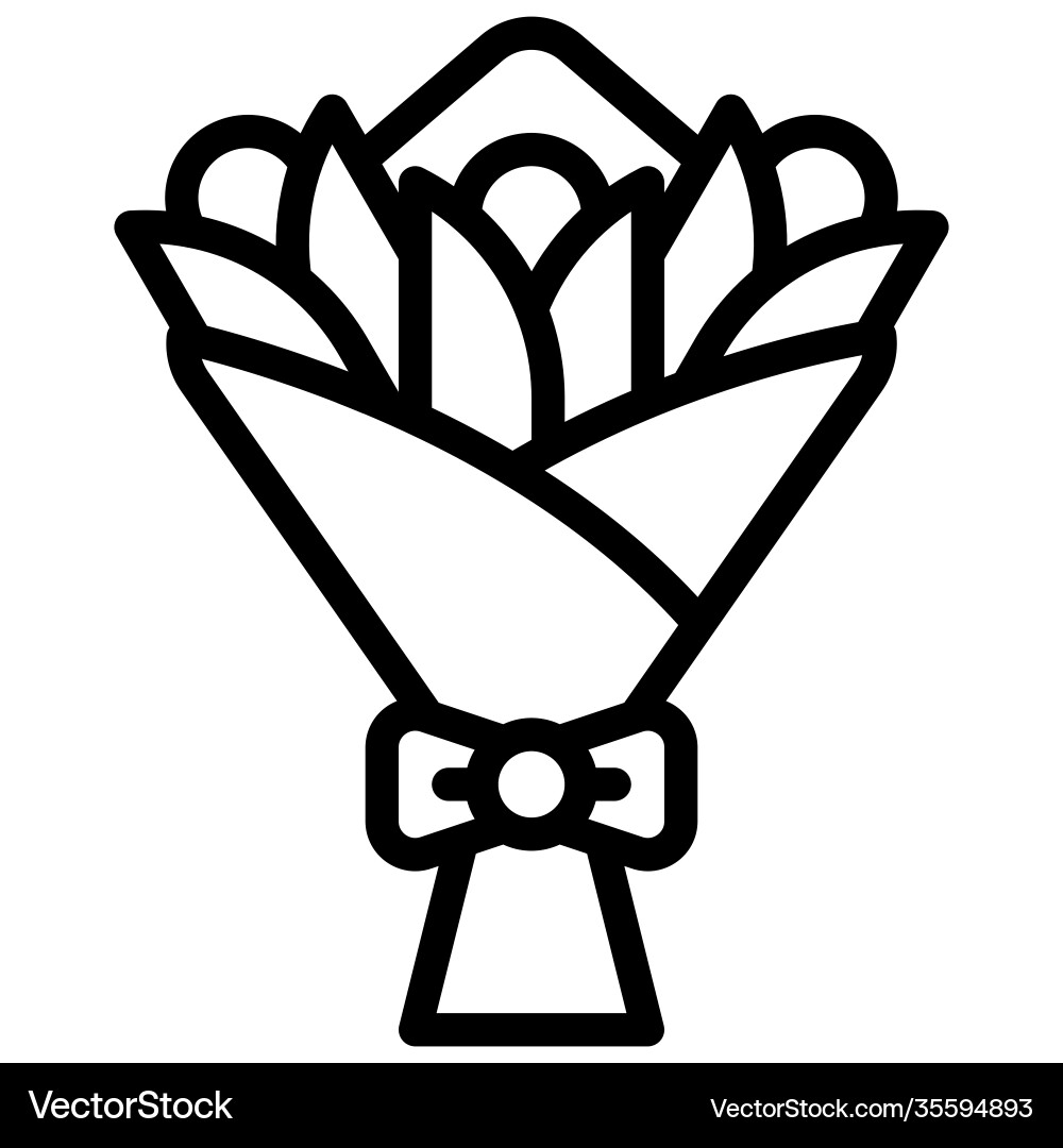 Bouquet icon birthday party related Royalty Free Vector