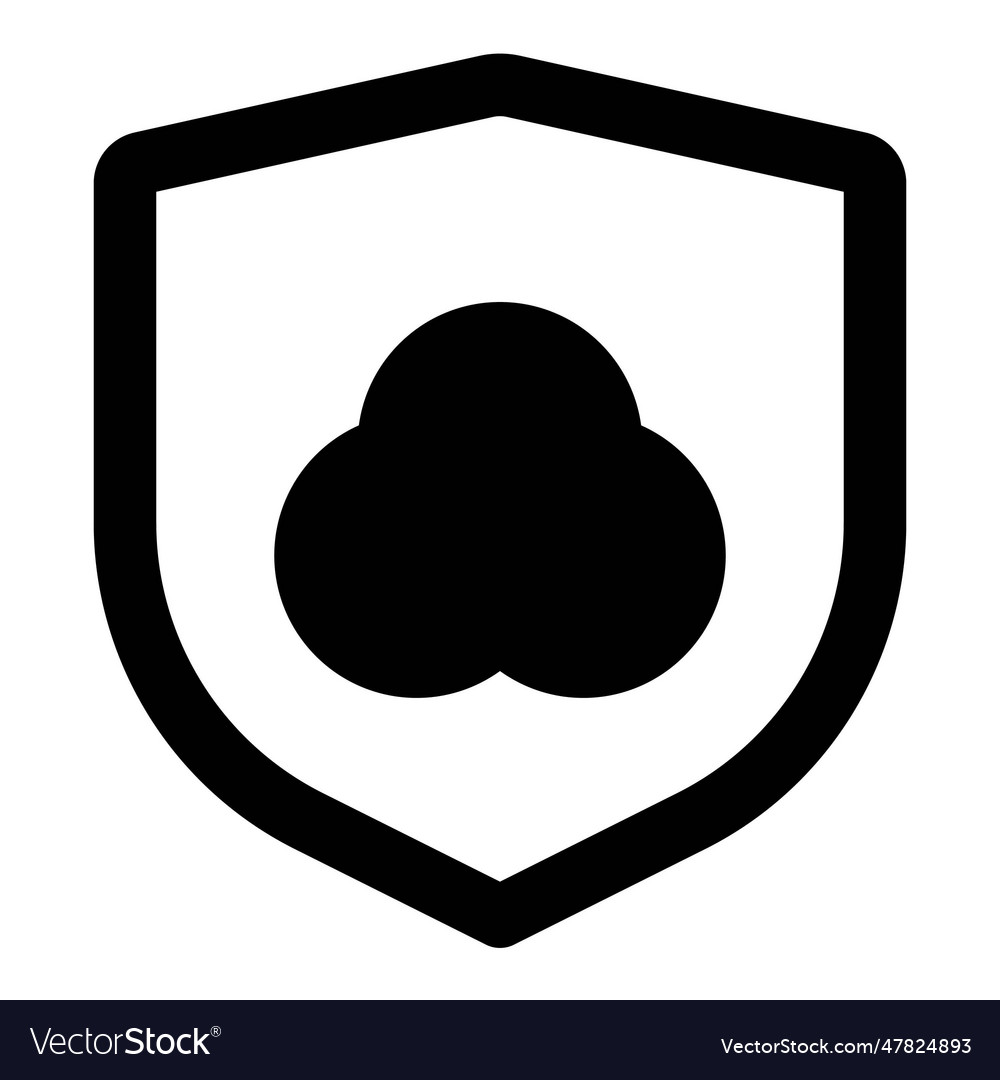 Digital shield installed for system security Vector Image