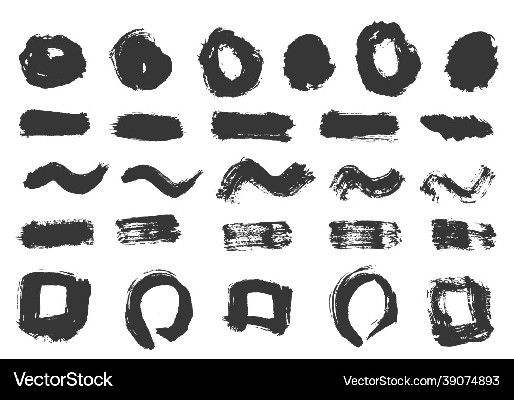 Hand drawn ink lines and brush strokes Royalty Free Vector