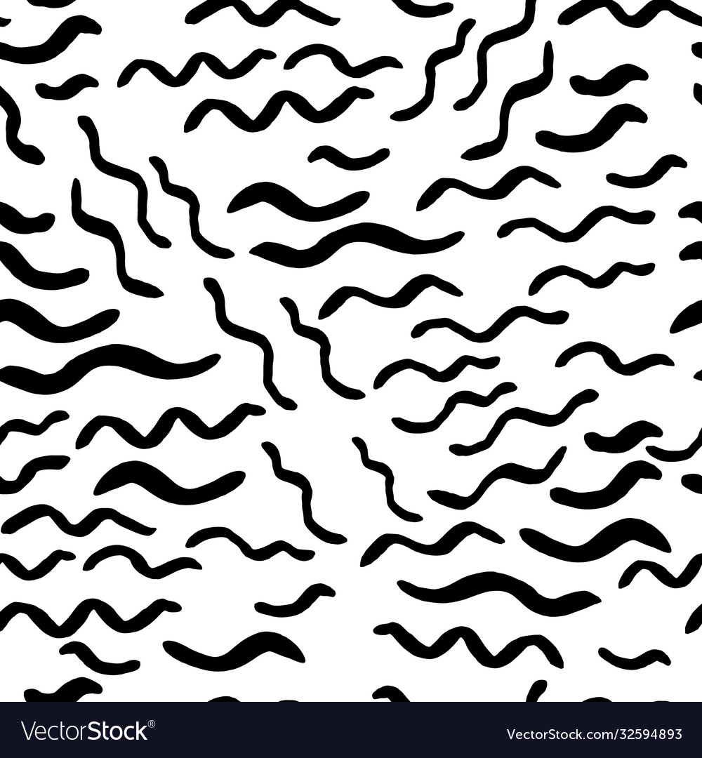 Hand-drawn pattern background with small waves Vector Image