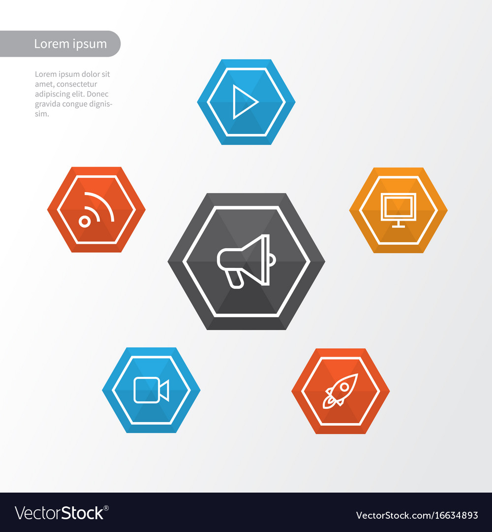 Interface outline icons set collection Royalty Free Vector
