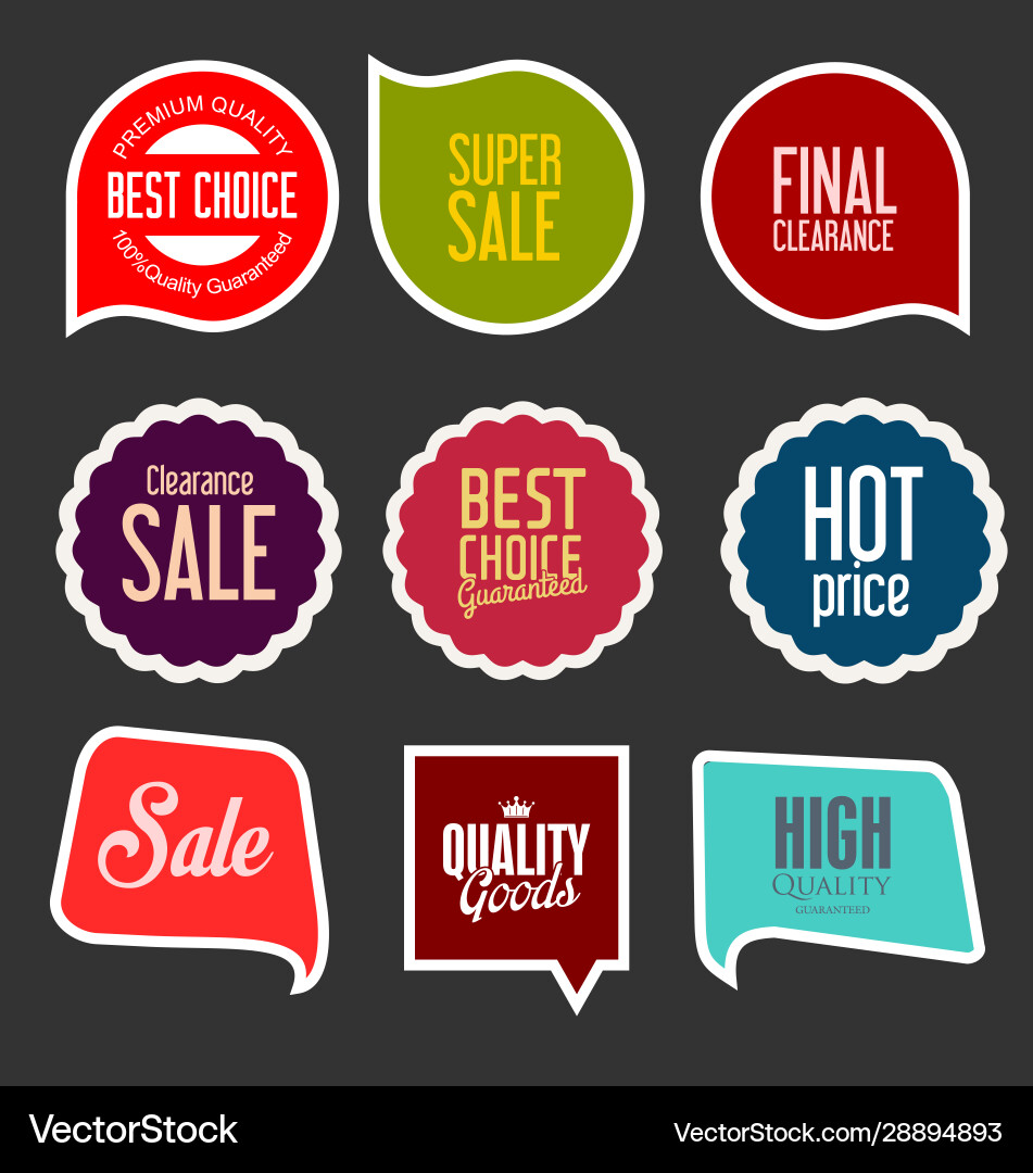 Modern sale stickers collection 5 Royalty Free Vector Image