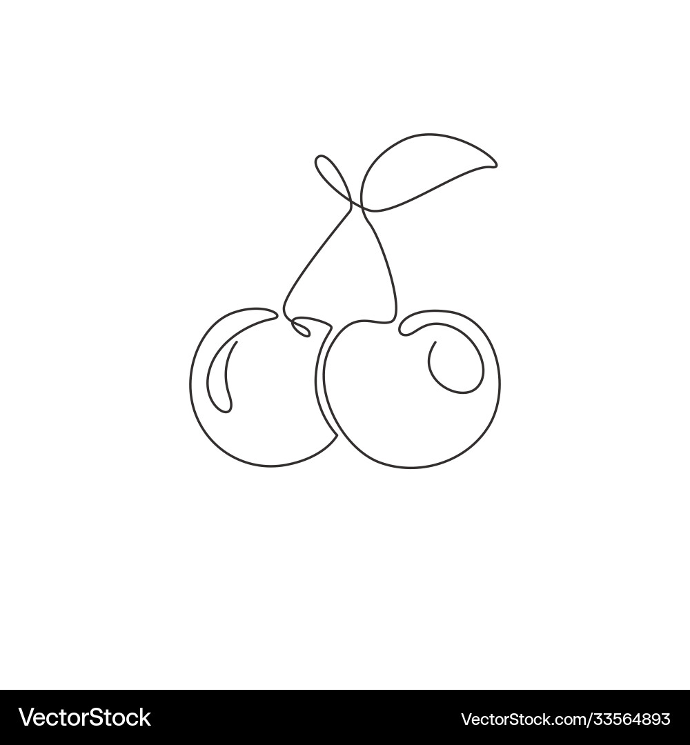 One single line drawing whole healthy organic Vector Image