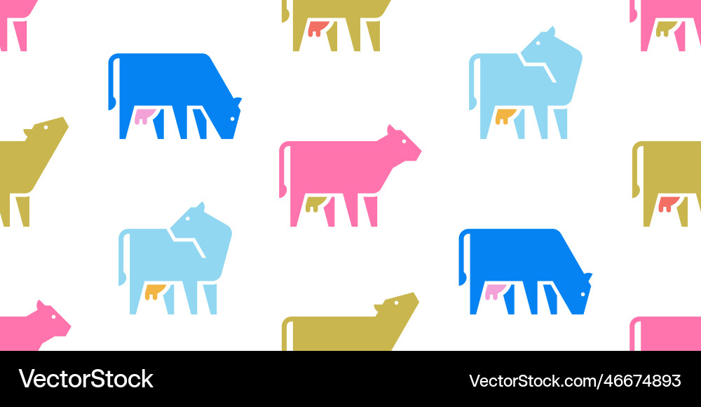 Seamless pattern with cows Royalty Free Vector Image