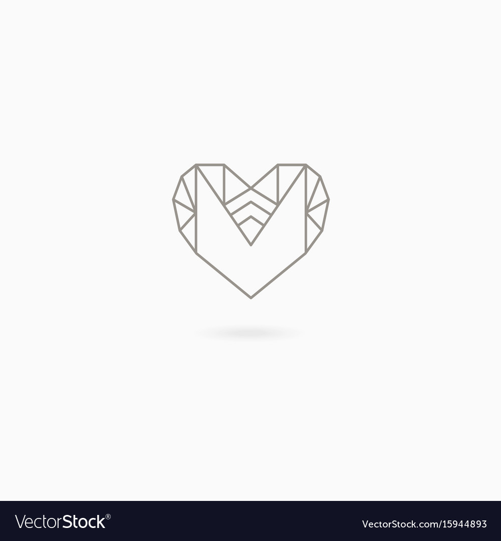 Simple linear heart Royalty Free Vector Image - VectorStock