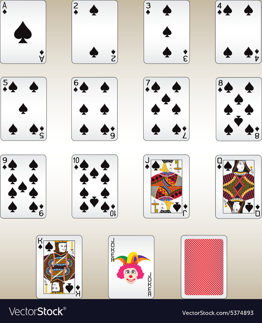 Spades Playing Cards Set Royalty Free Vector Image