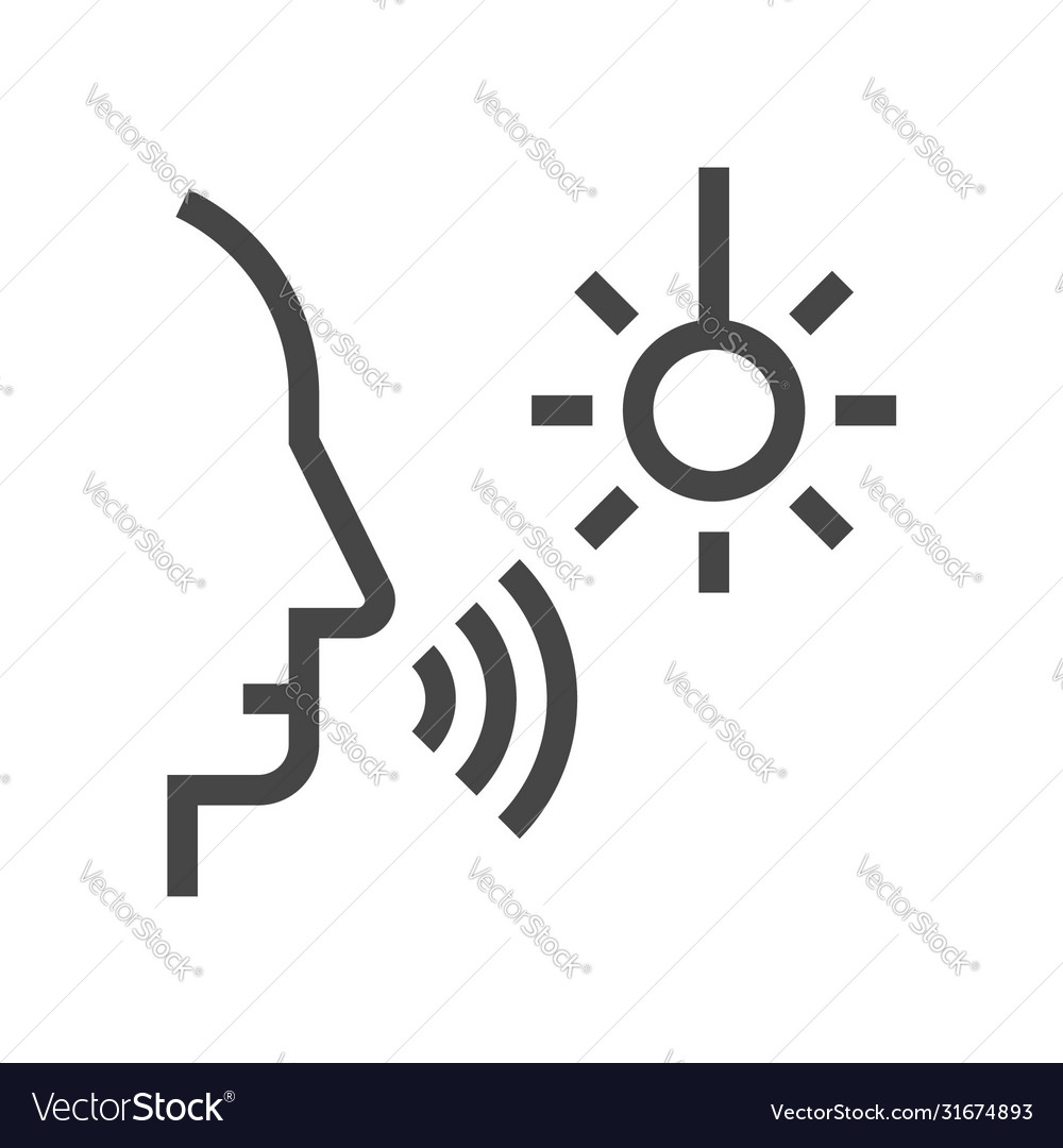Voice command control recognition line Royalty Free Vector