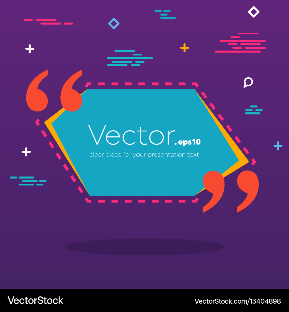 Abstract concept empty speech square quote Vector Image