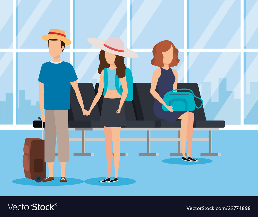 Airport terminal bench design Royalty Free Vector Image