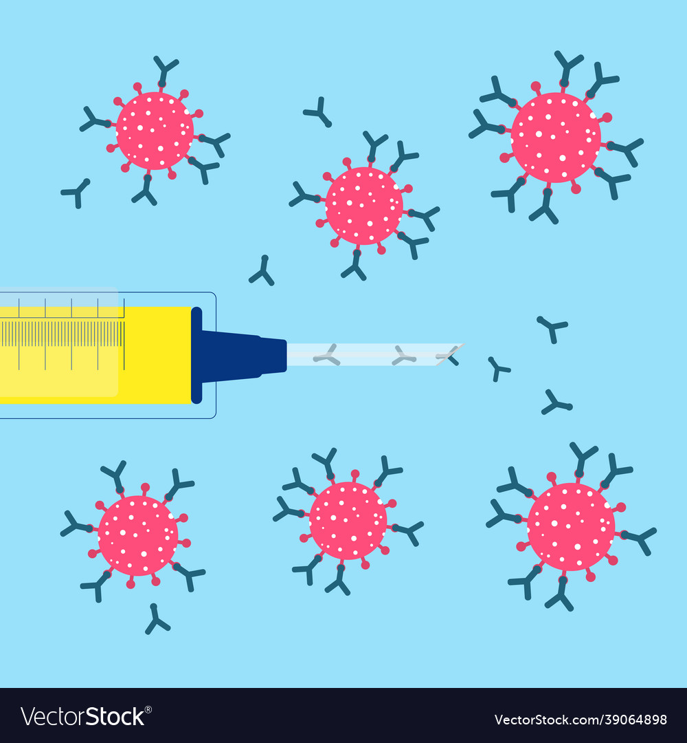 Antibodies attacking the virus Royalty Free Vector Image Antibodies attacking the virus Royalty Free Vector Image