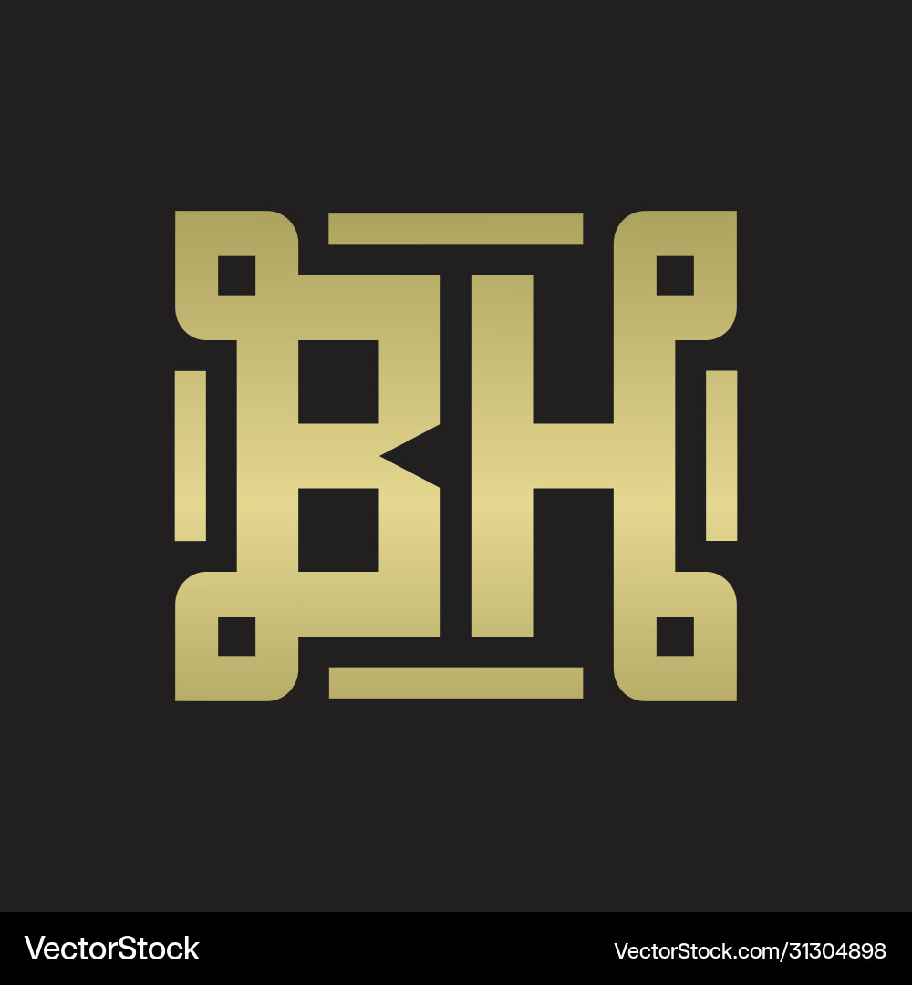 Bh logo monogram with piece line art design Vector Image