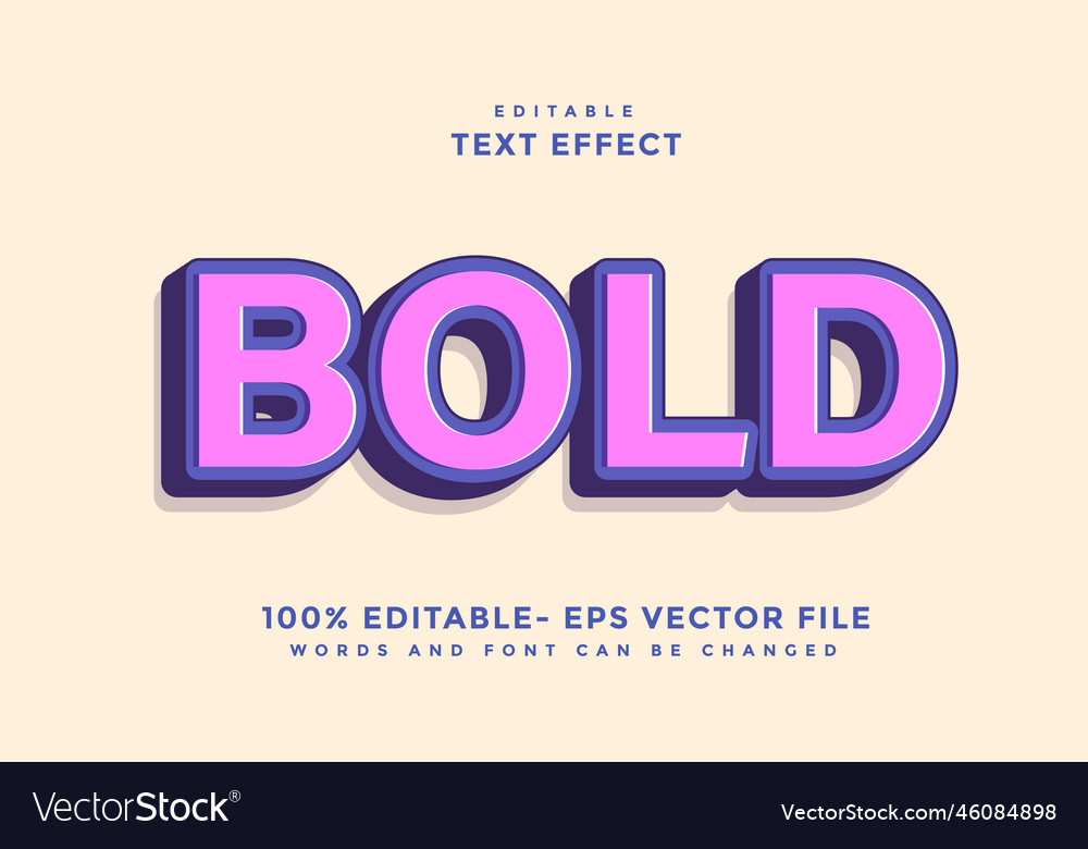 Bold 3D Text Effect Royalty Free Vector Image - VectorStock
