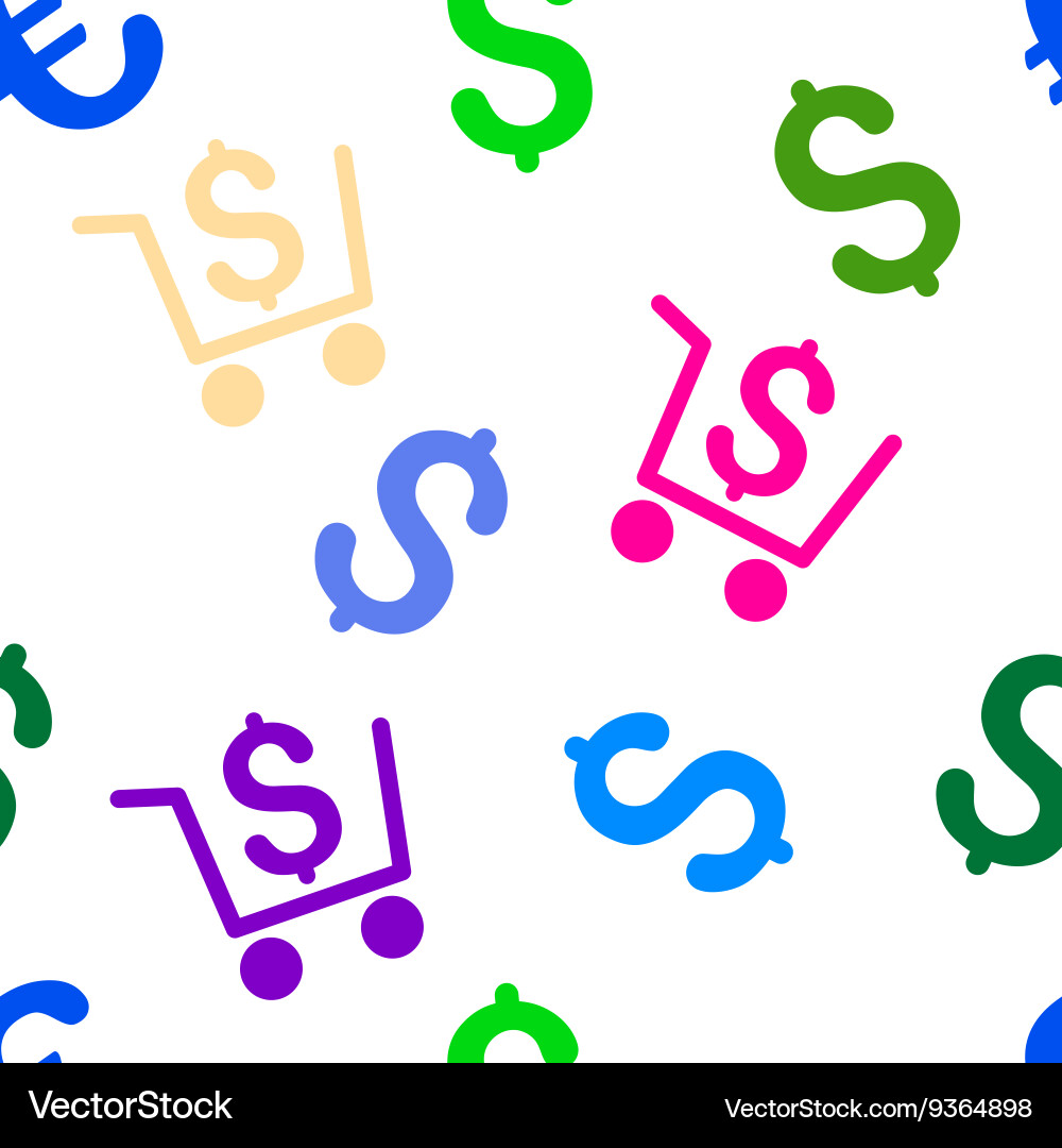 Checkout flat seamless pattern Royalty Free Vector Image