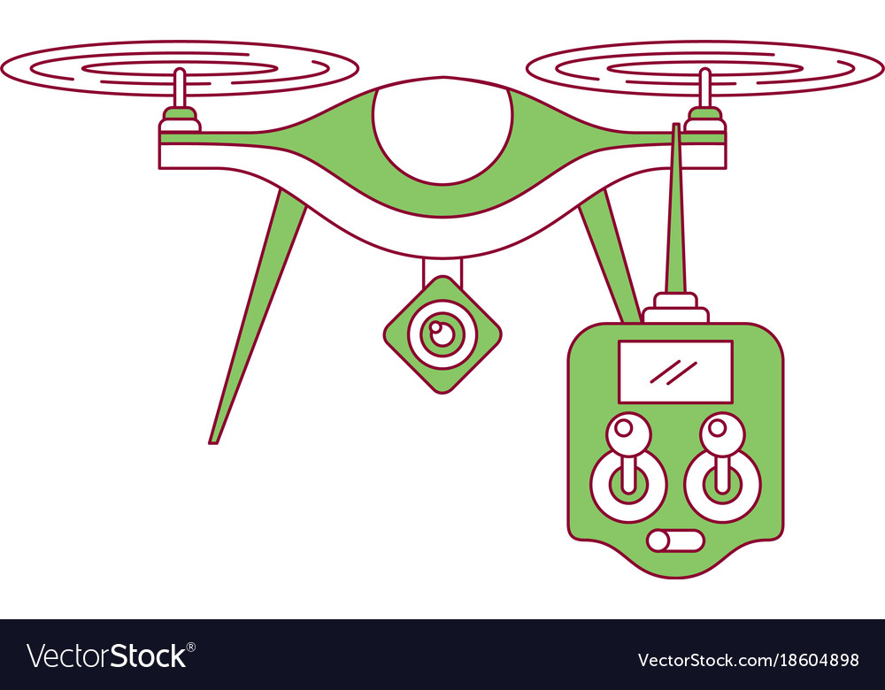 Drone with remote control device technologies Vector Image