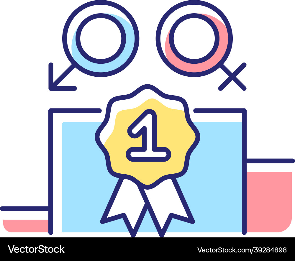 Gender equality rgb color icon Royalty Free Vector Image