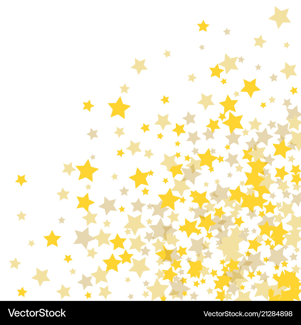 Golden scattered chaotically confetti-stars Vector Image