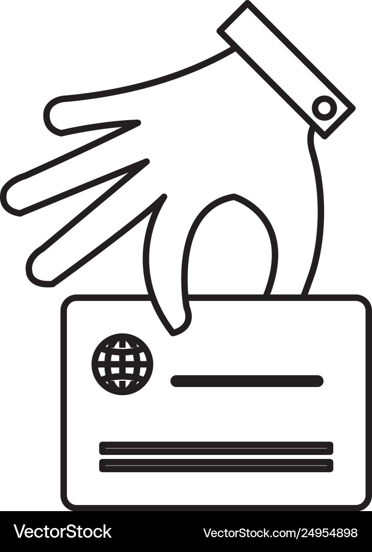 Hand with credit card isolated icon Royalty Free Vector