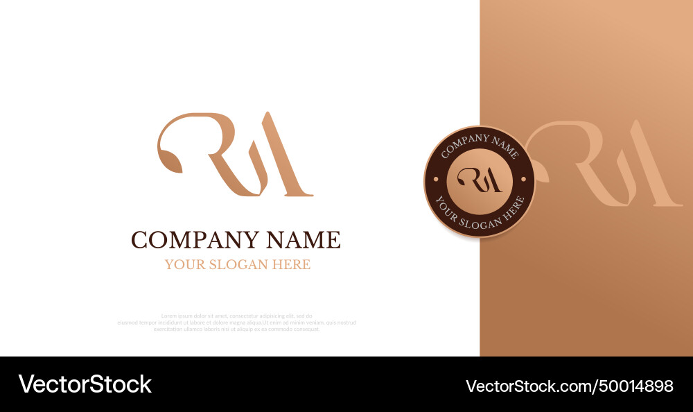 Initial ra logo design Royalty Free Vector Image