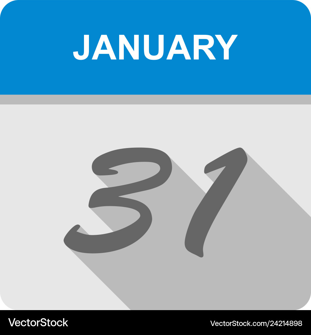 January 31st date on a single day calendar Vector Image