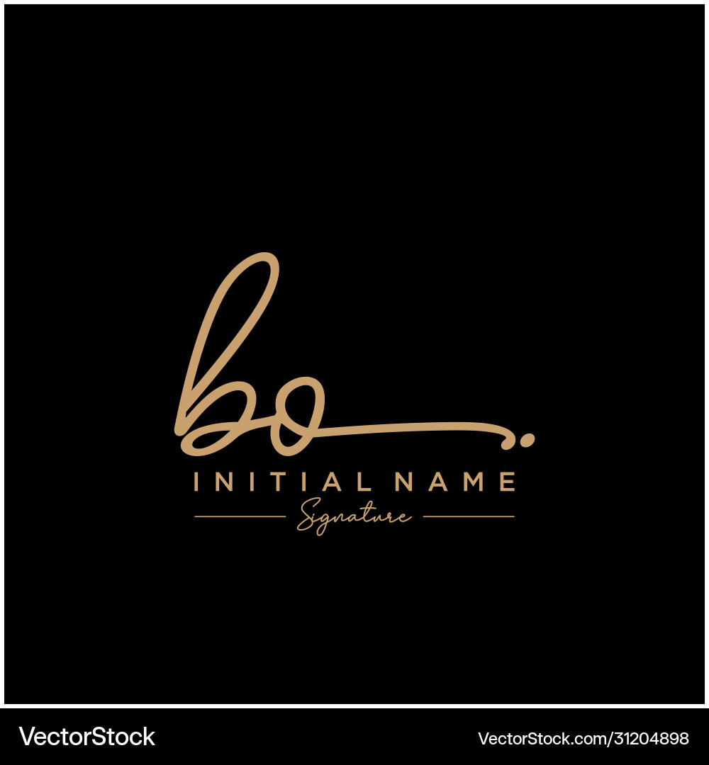 Letter bo signature logo template Royalty Free Vector Image