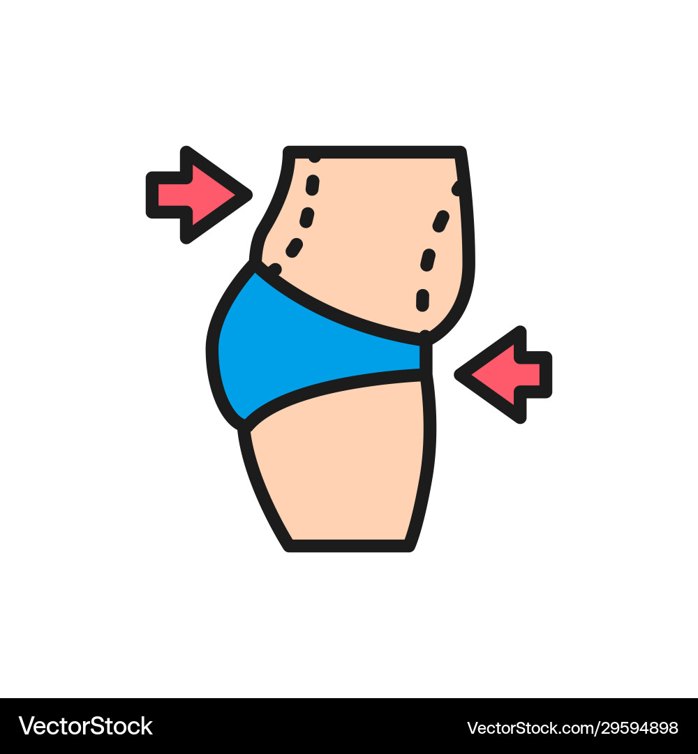Liposuction abdomen tummy tuck plastic Royalty Free Vector