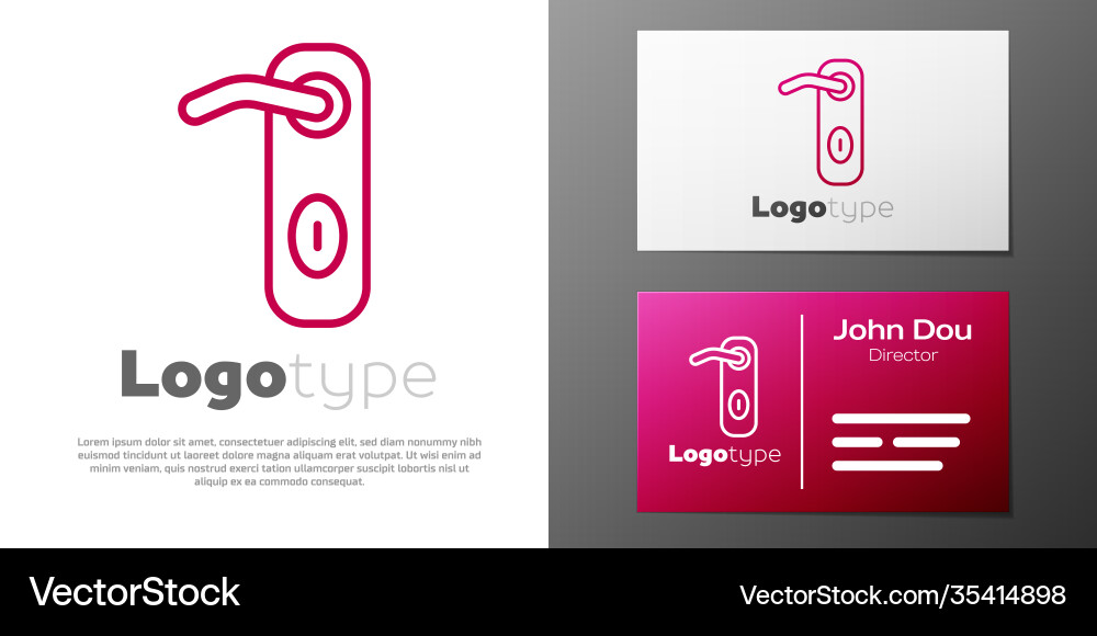 Logotype line door handle icon isolated on white Vector Image