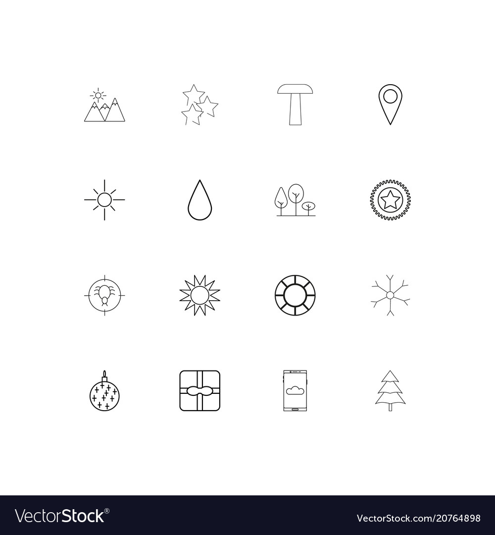 Nature linear thin icons set outlined simple Vector Image